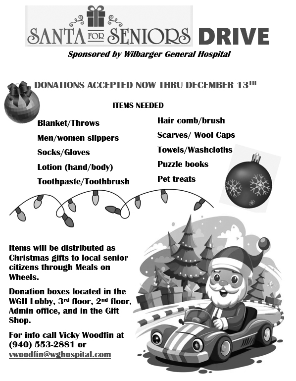 WGH holding Santa for Seniors Drive – The Vernon Daily Record